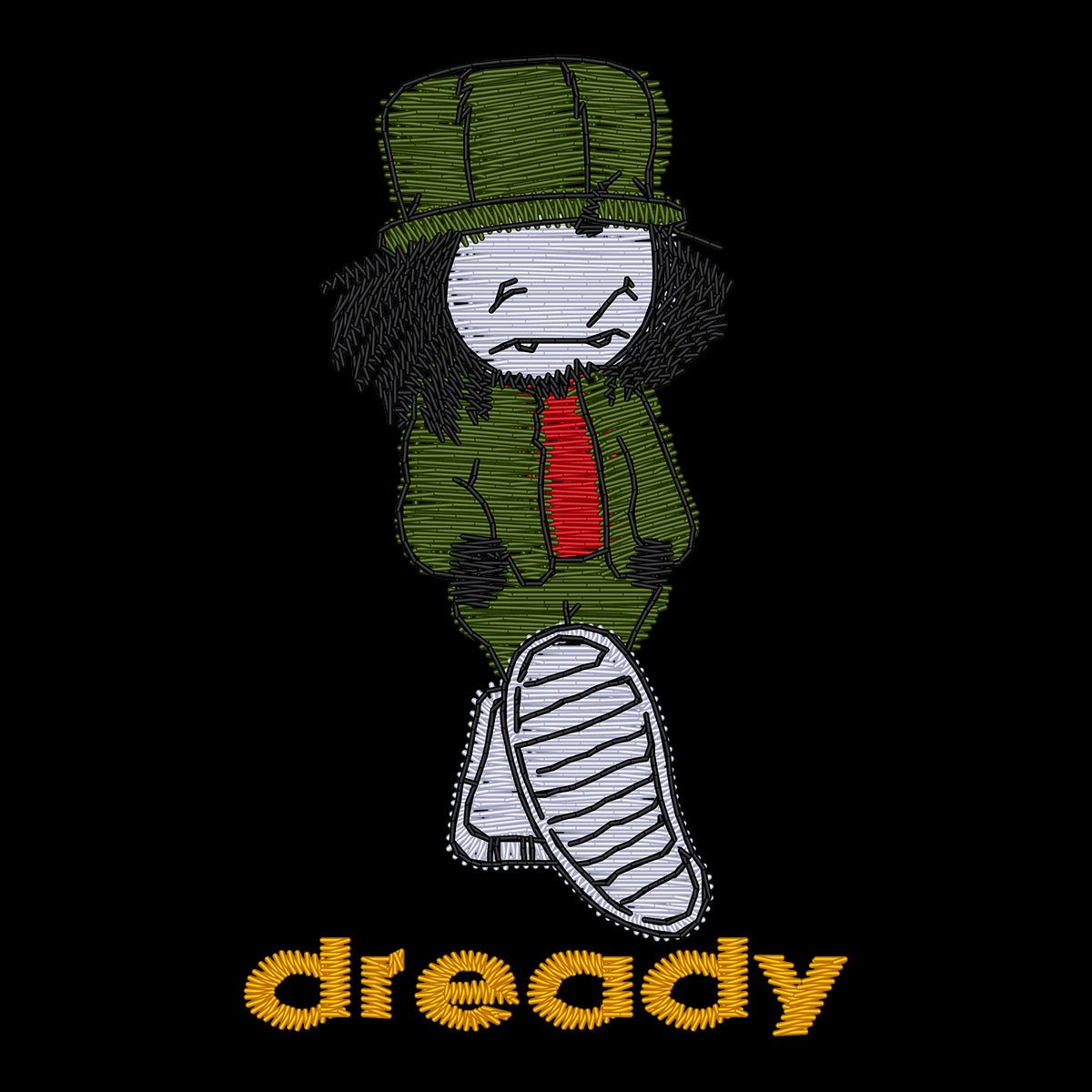 Dready Walking Man Embroidered Boarder Jogger Shorts – Dready Original